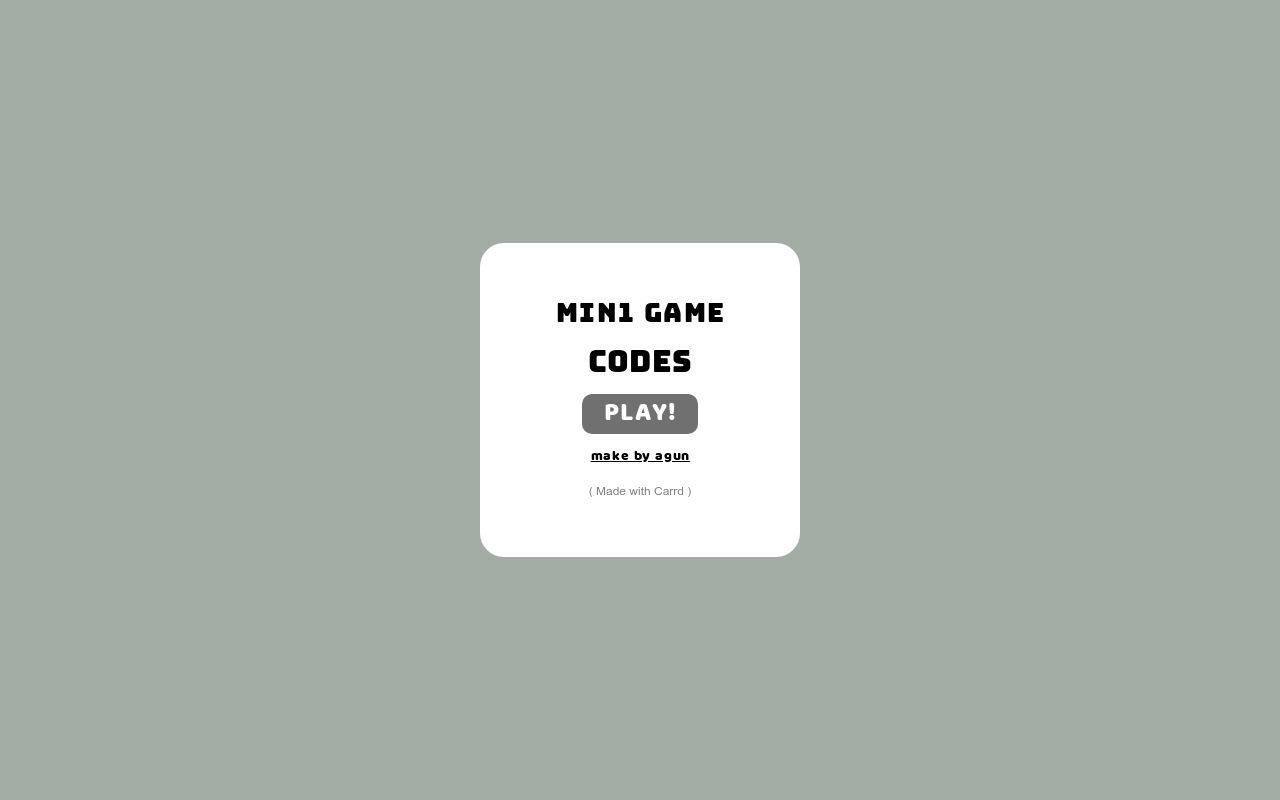 MINI GAME CODES